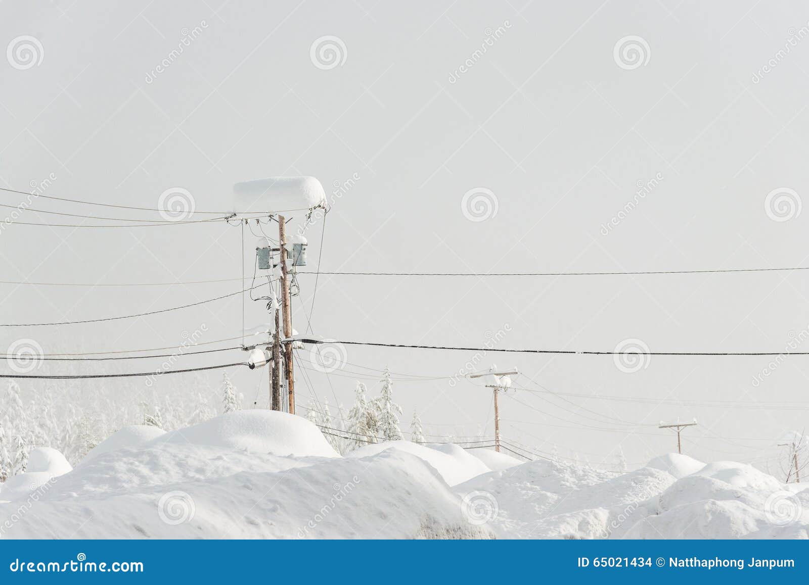Electric Pole Covered Lot Snow Winter Stock Photos - Free & Royalty ...