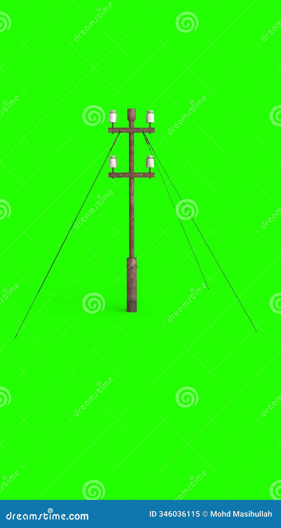 Electric Pole with Green Background Stock Illustration - Illustration ...