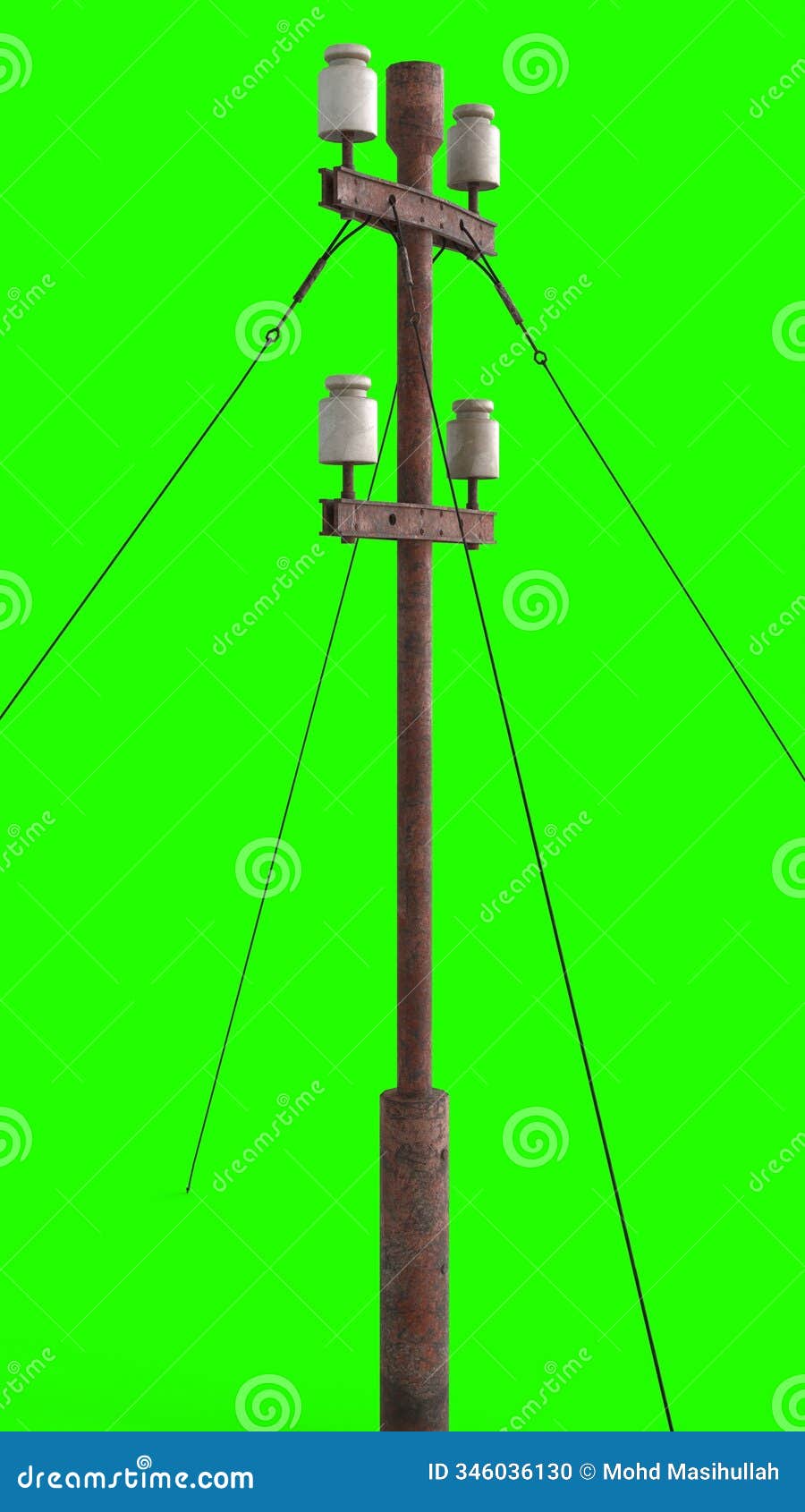 Electric Pole with Green Background Stock Illustration - Illustration ...