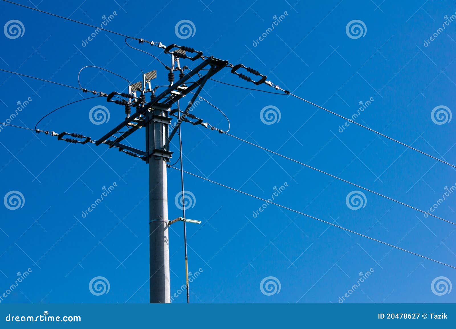 Electric pole horizontally stock image. Image of wires - 20478627