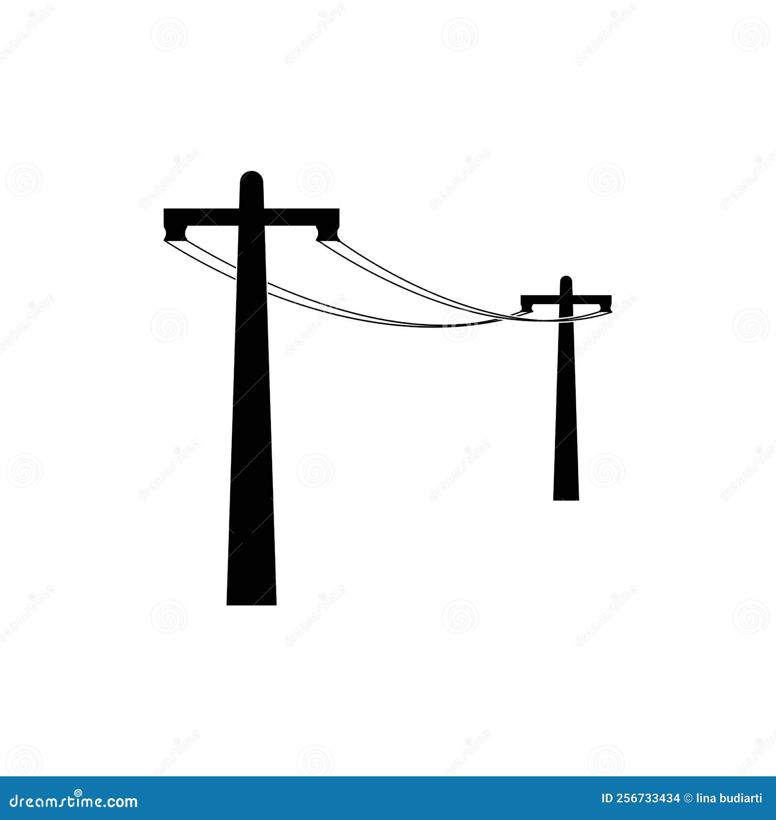 Electric pole icon stock vector. Illustration of concept - 256733434
