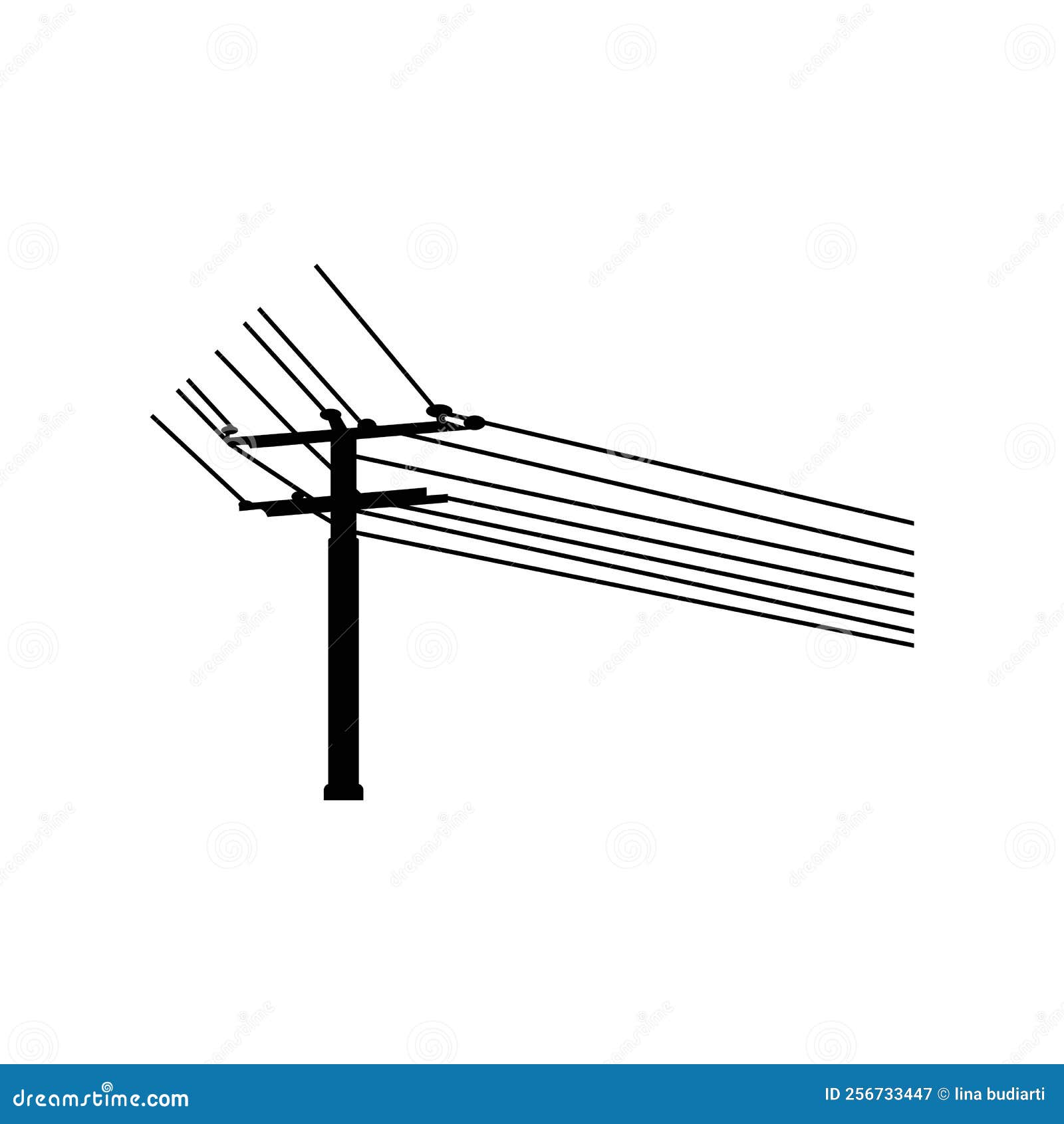 Electric pole icon stock vector. Illustration of linear - 256733447
