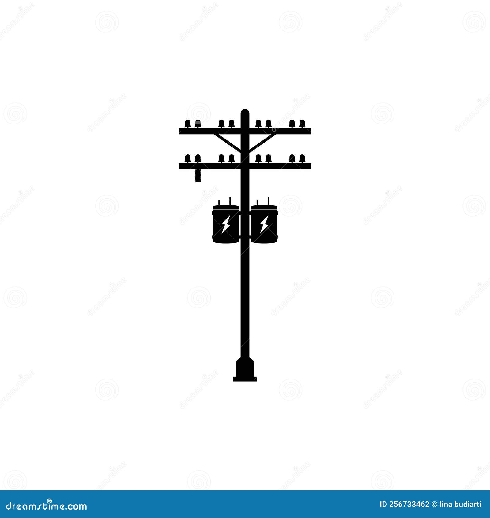 Electric pole icon stock vector. Illustration of line - 256733462