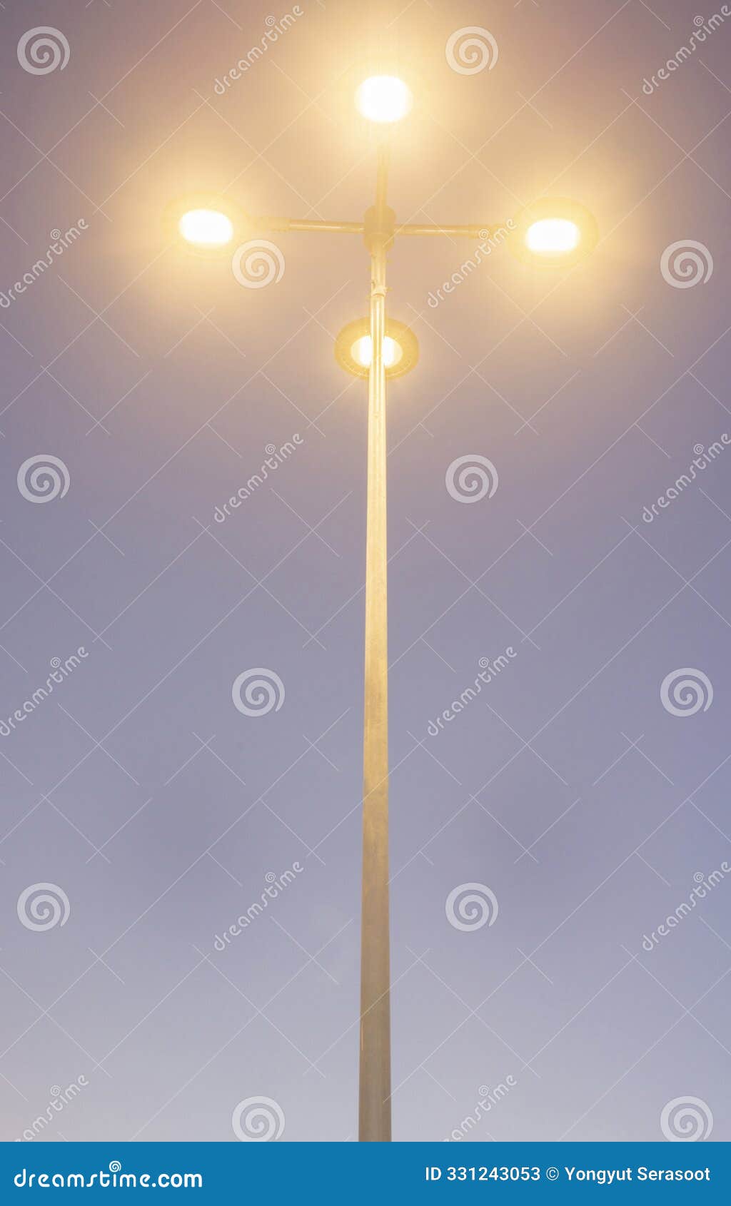 Electric Pole Lighting at Night Stock Image - Image of color ...