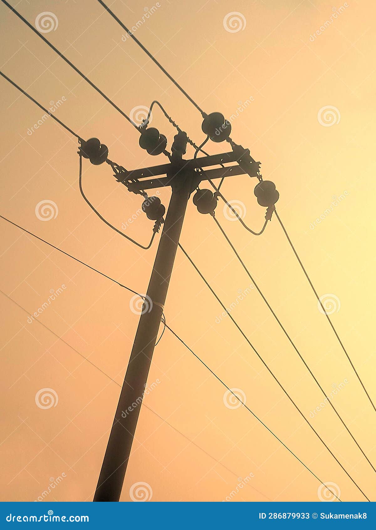 The Electric Pole in the Middle of the Vilage Stock Image - Image of ...