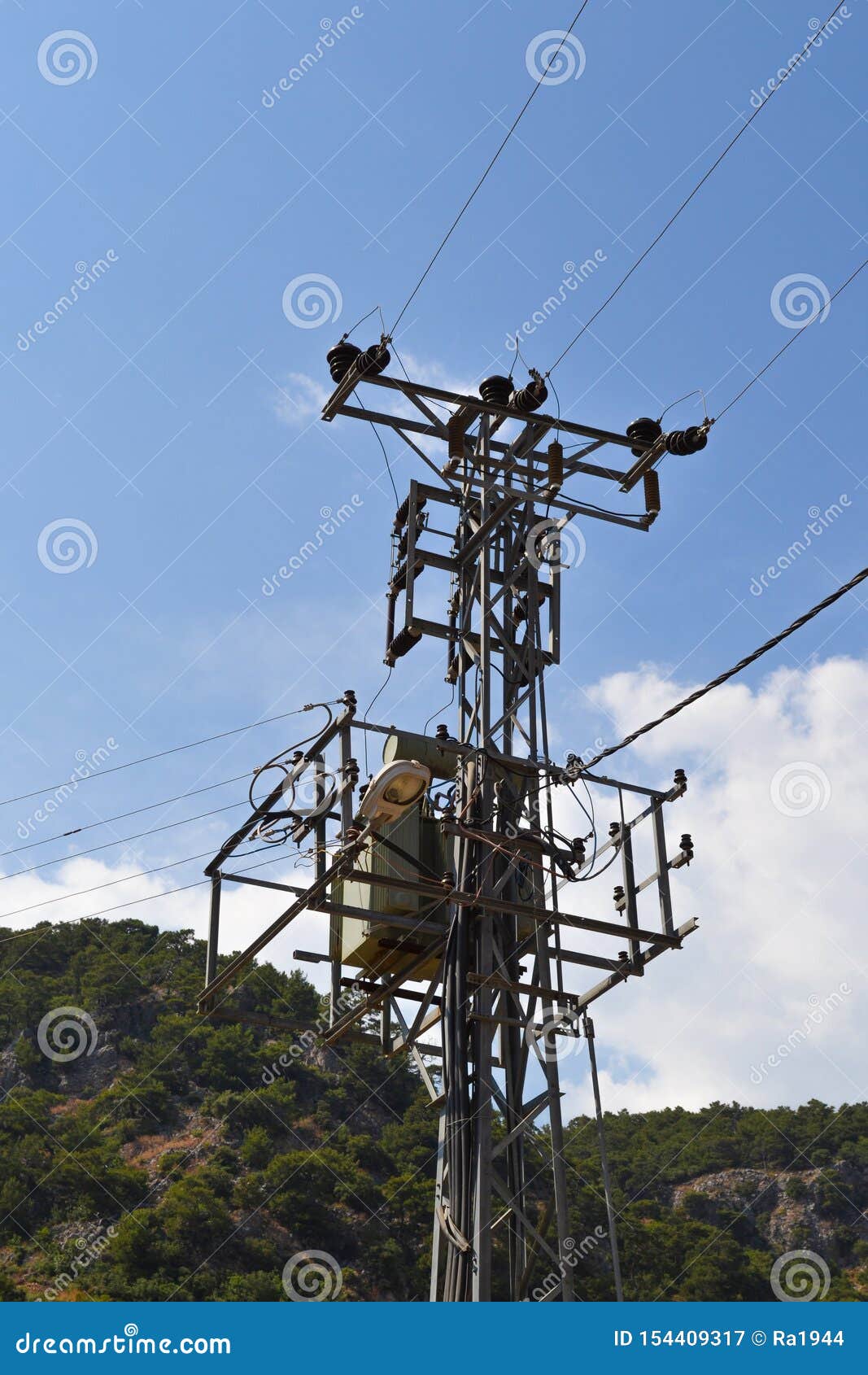 Electric Pole for Power Distribution. Turkey Stock Image - Image of ...