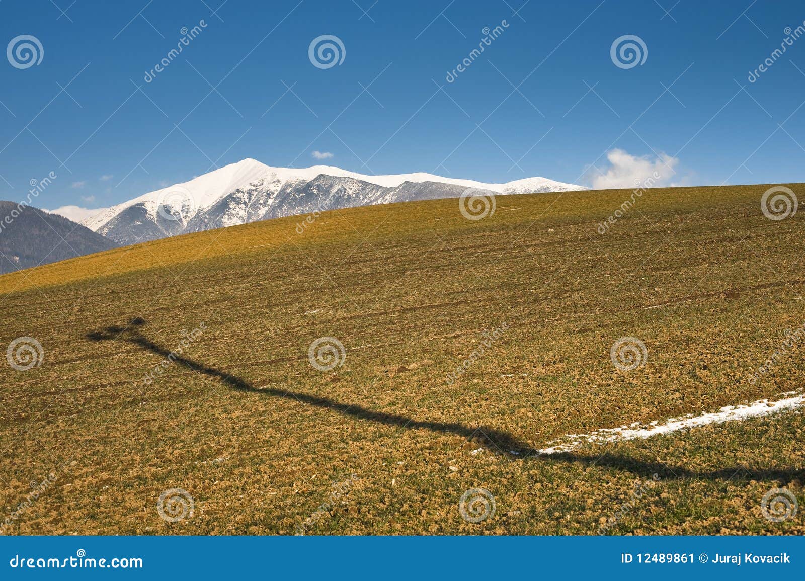 Electric pole shadow stock image. Image of shadow, snow - 12489861