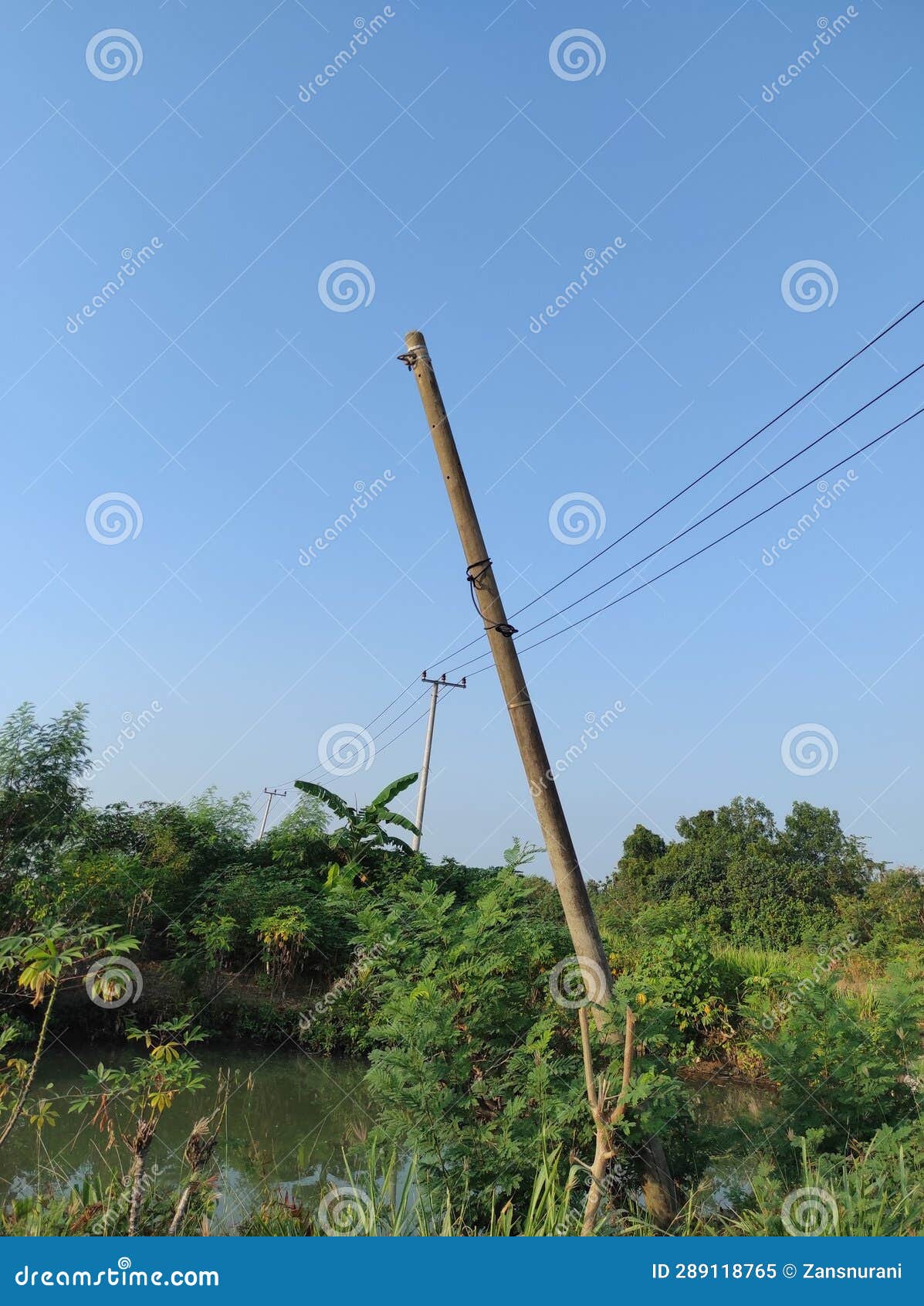 Electric Pole on the Side of the Road Stock Image - Image of electric ...