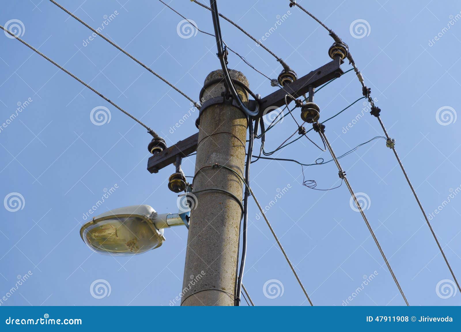 Electric pole stock photo. Image of voltage, lighting - 47911908