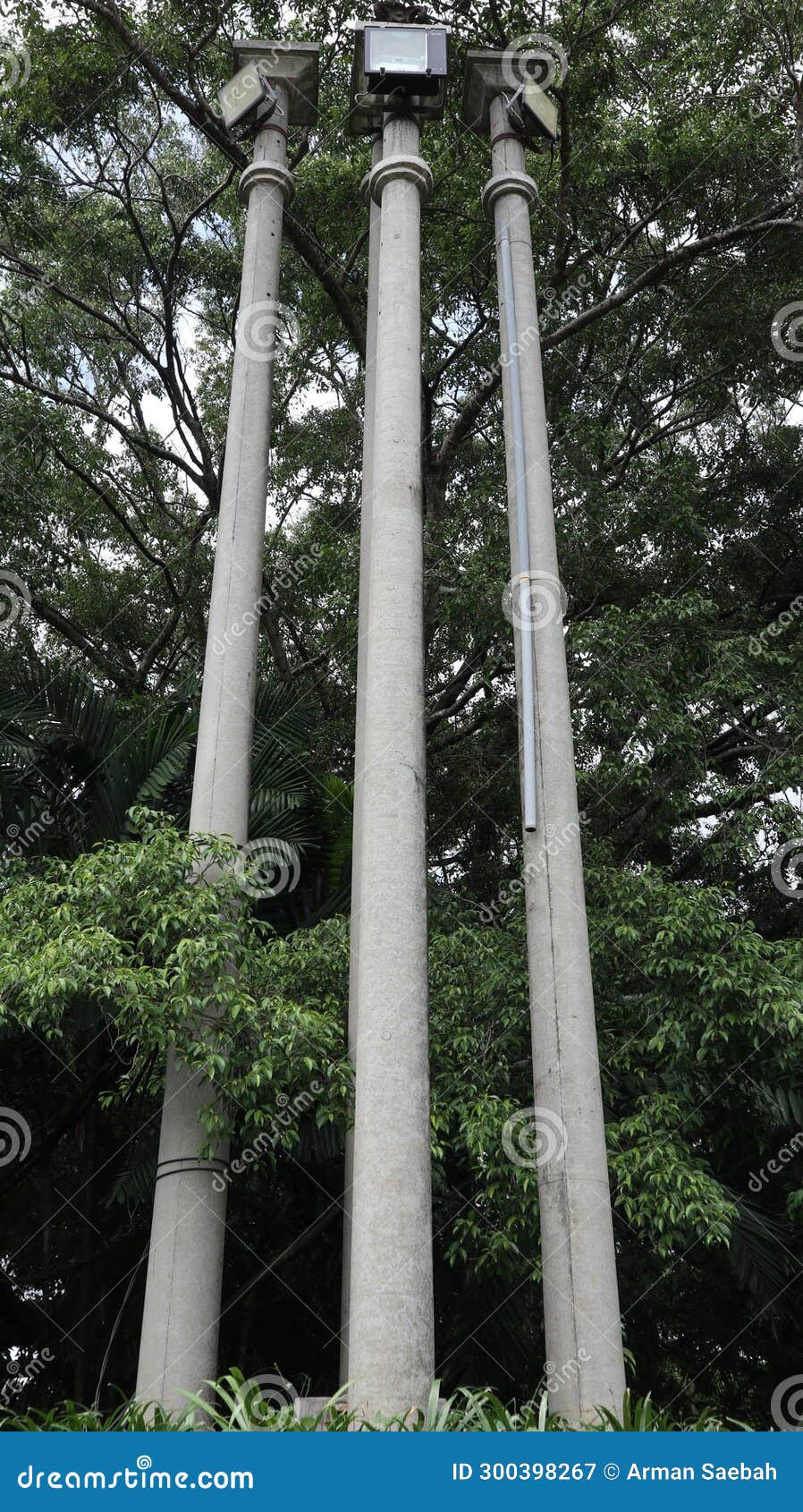 Electric Pole with a Stretch of Electric Cable. Electrical Installation ...