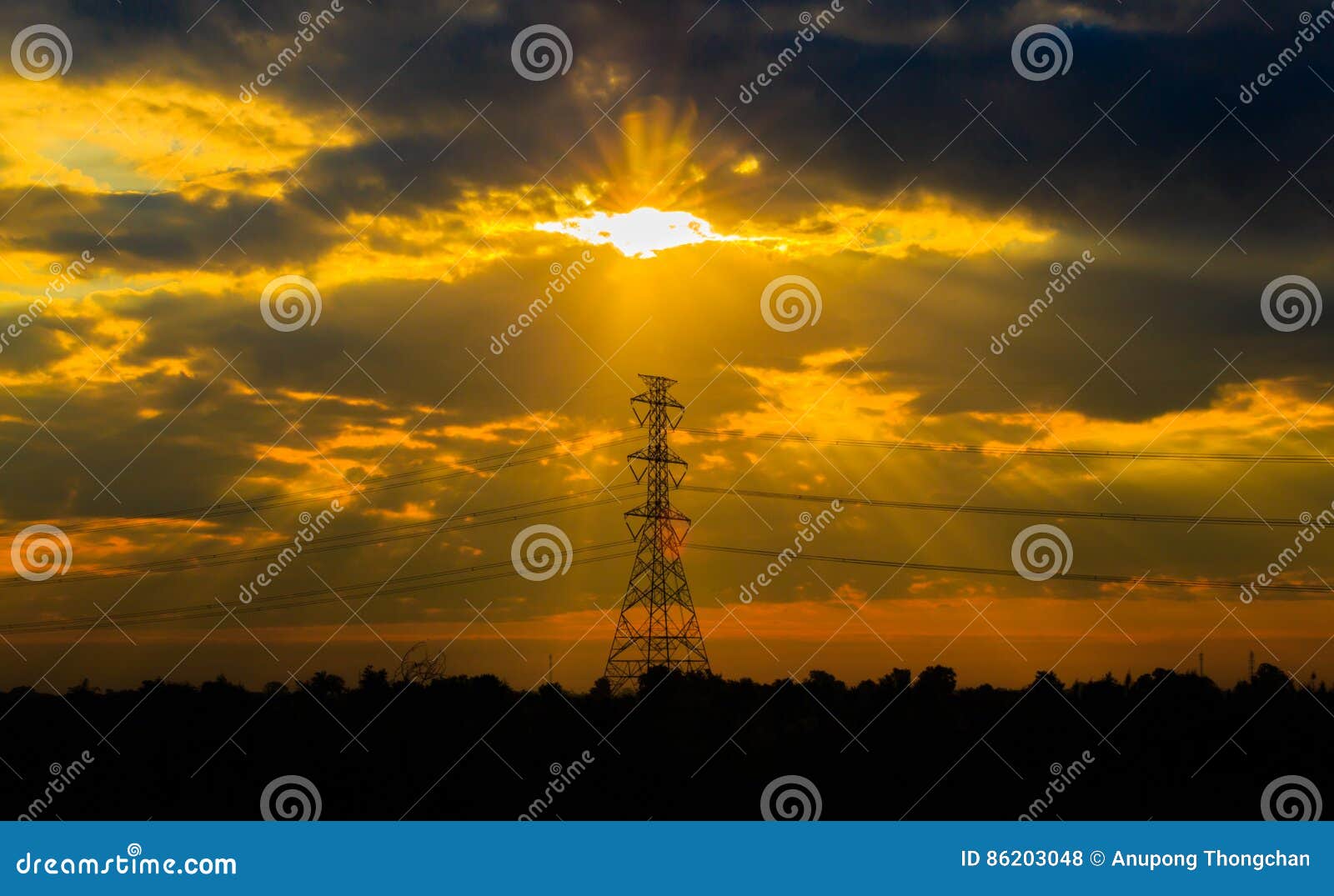 Electric pole sunset stock photo. Image of light, distribution - 86203048