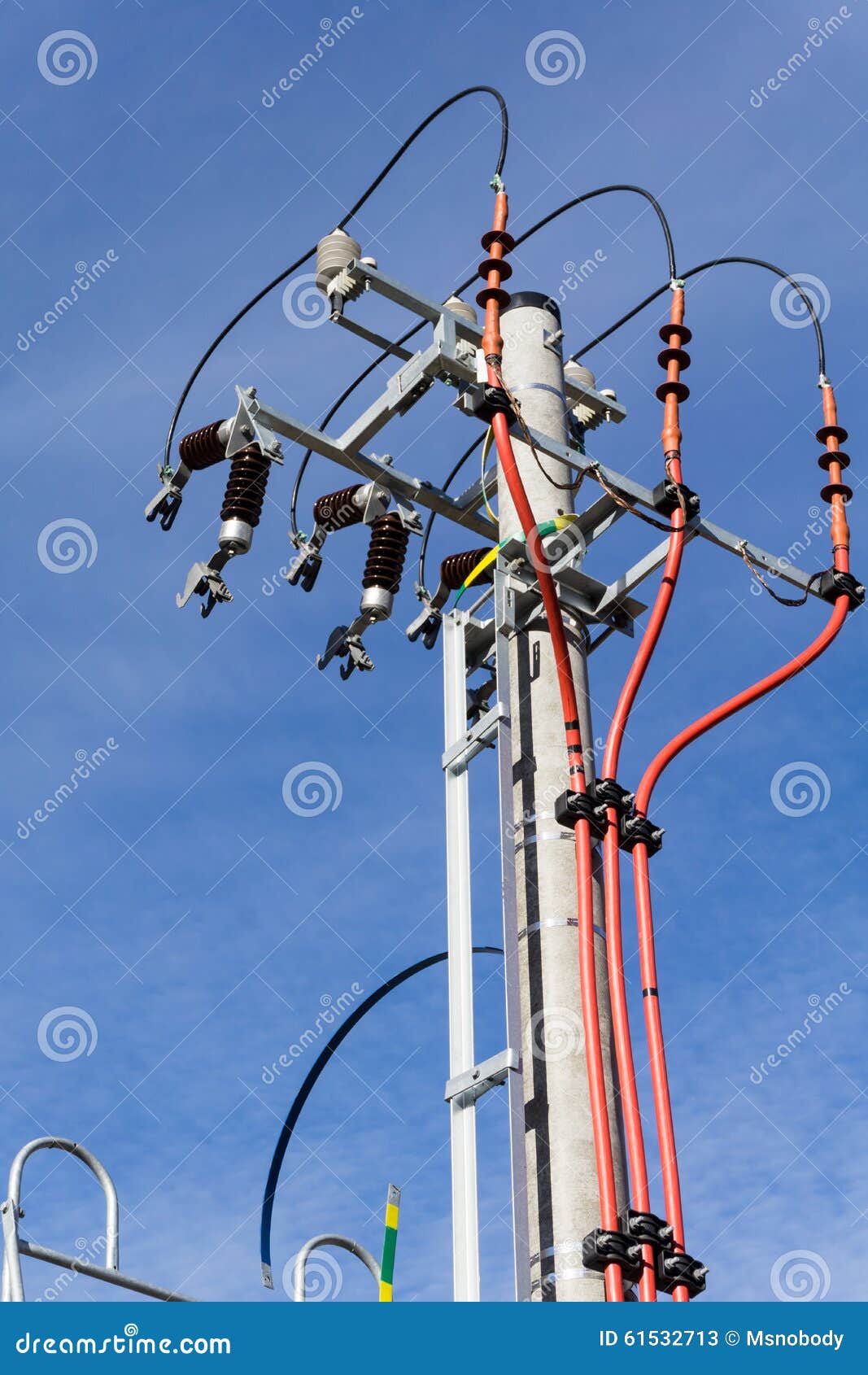Electric Pole Under Construction Stock Image - Image of connection ...