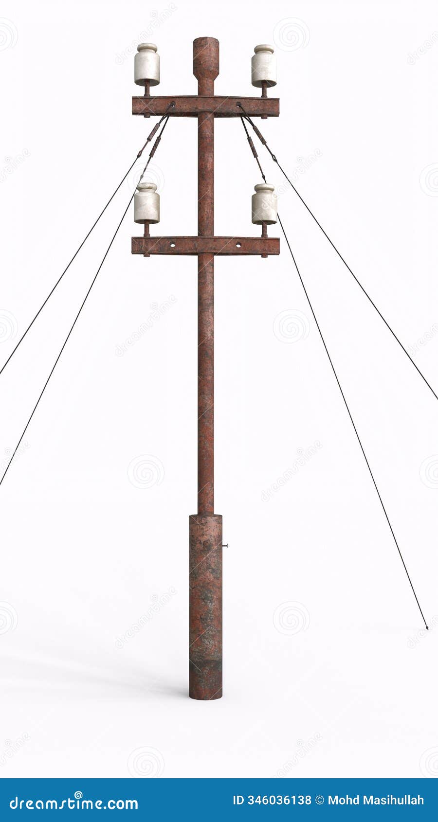 Electric Pole with White Background Stock Photo - Image of structure ...