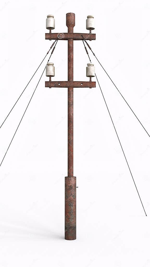 Electric Pole with White Background Stock Photo - Image of structure ...