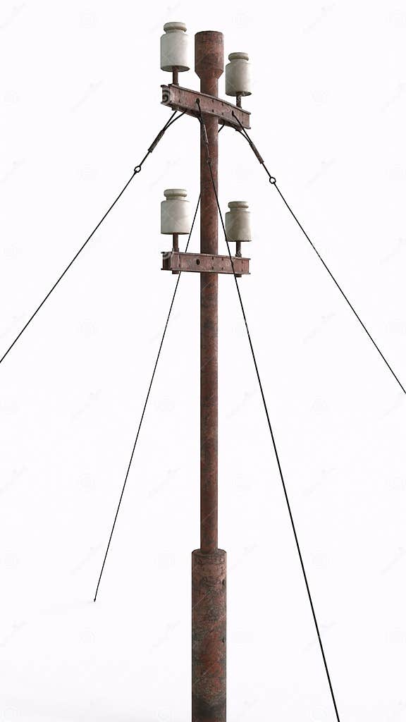 Electric Pole with White Background Stock Photo - Image of pole ...