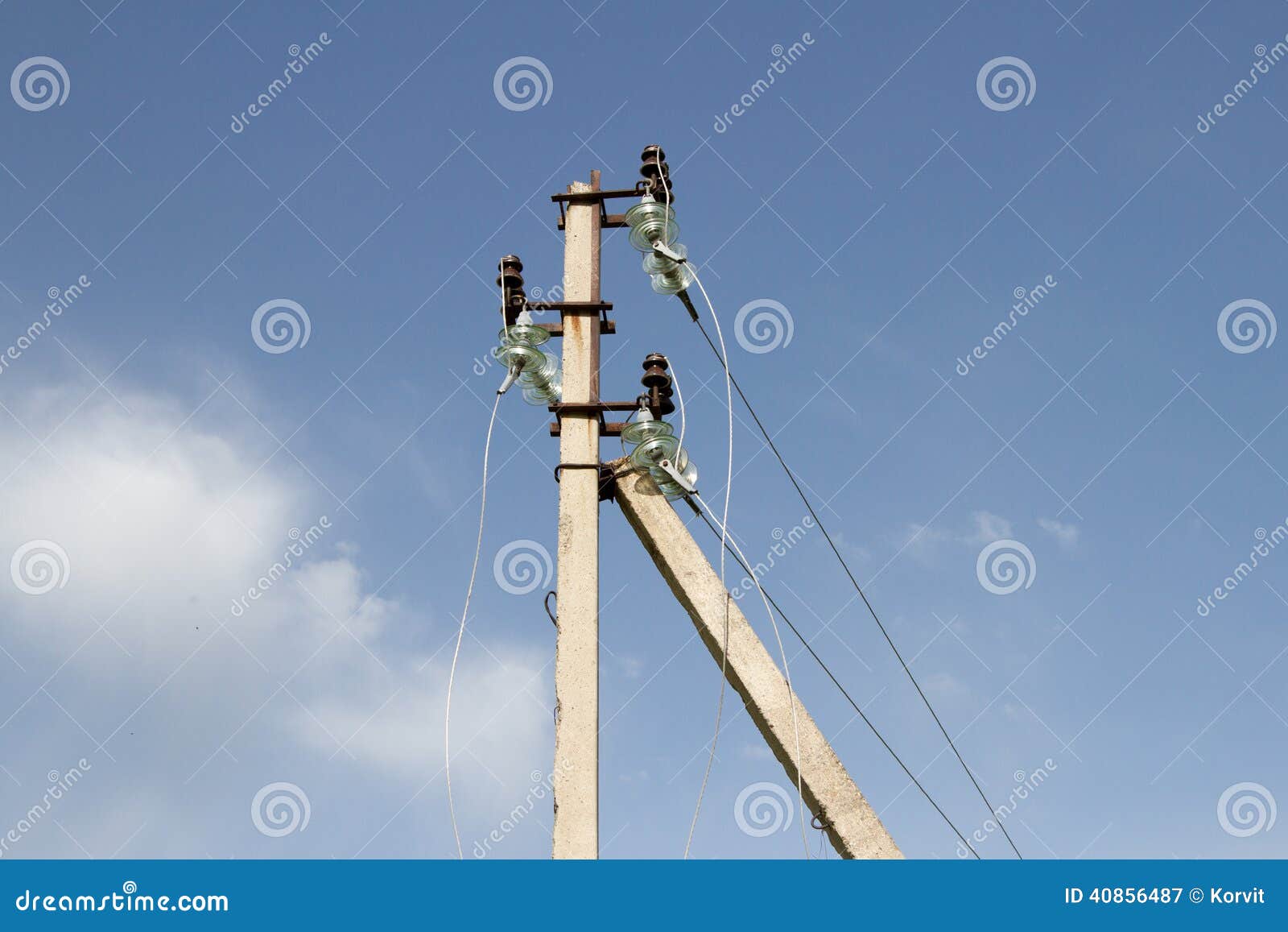 Electric pole with wires stock image. Image of engineering - 40856487