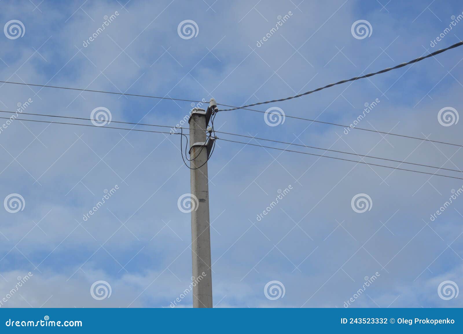 Electric Pole with Wires and Internet Stock Photo - Image of structure ...