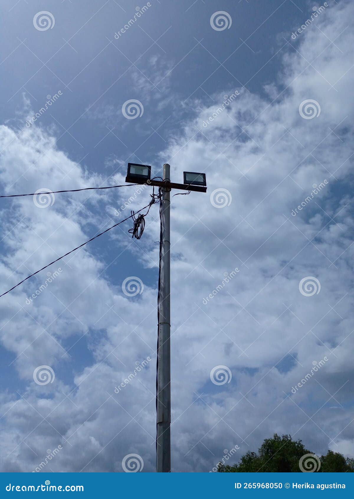 Electric Poles with Cables Hanging from the Ceiling Stock Photo - Image ...