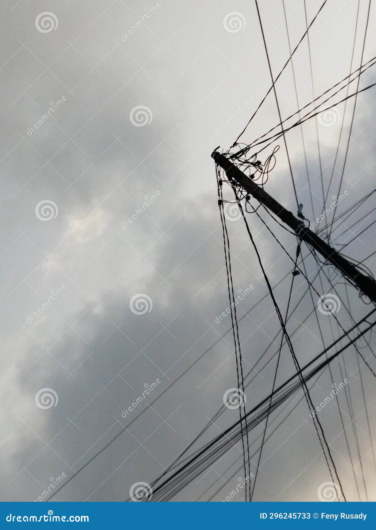 Electric Poles and High Voltage Power Cables with a Sky Background ...