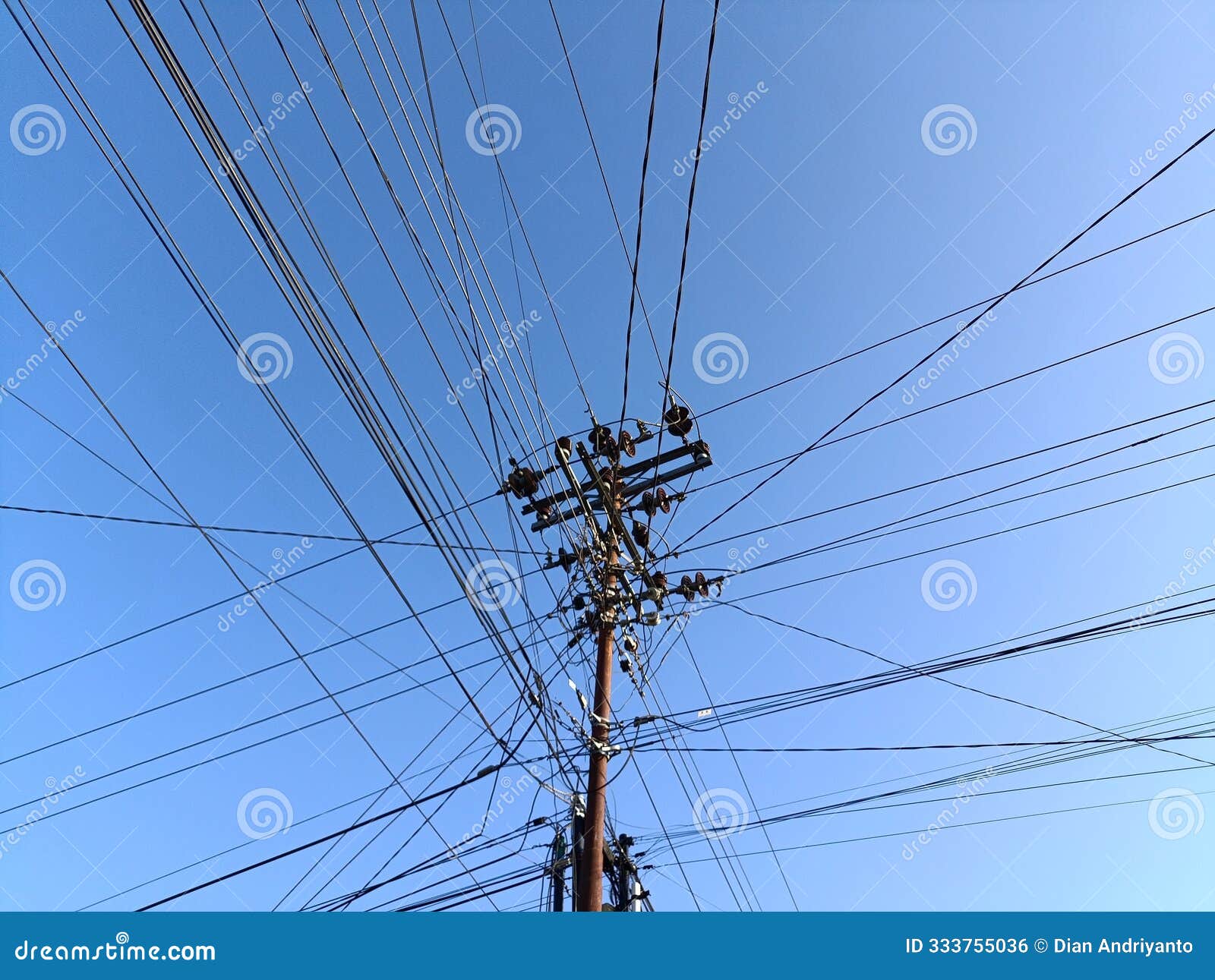 Electric Poles and Power Cables Supply Energy Needs Stock Photo - Image ...