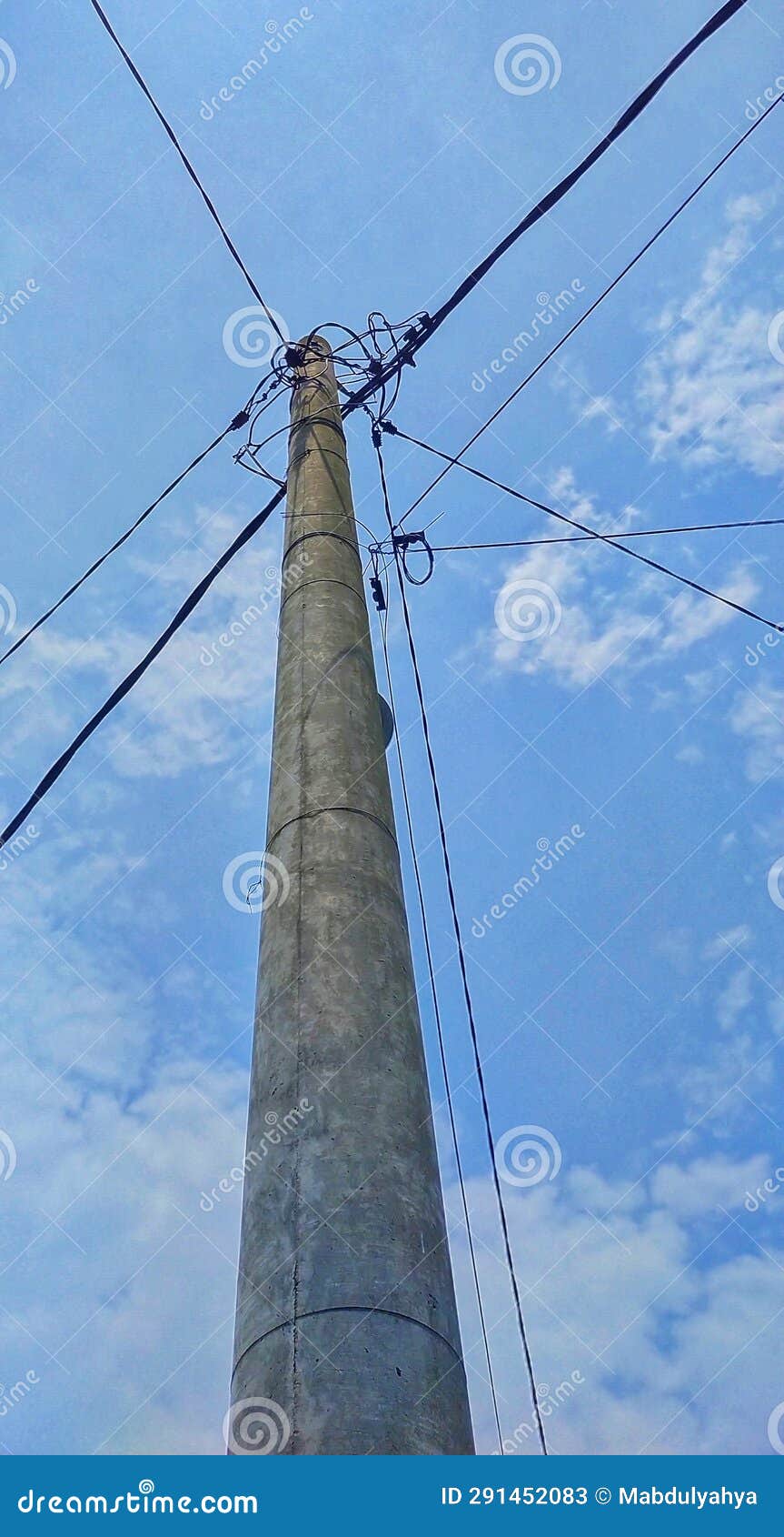 Electric Poles with Straight and Neat Cables Stock Image - Image of ...