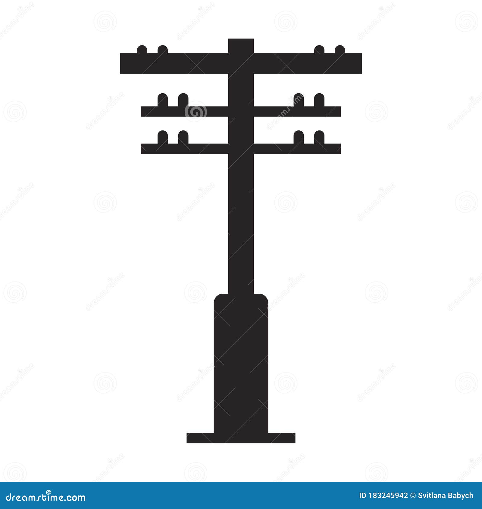 Electric Poles Vector Icon.Black Vector Icon Isolated on White ...