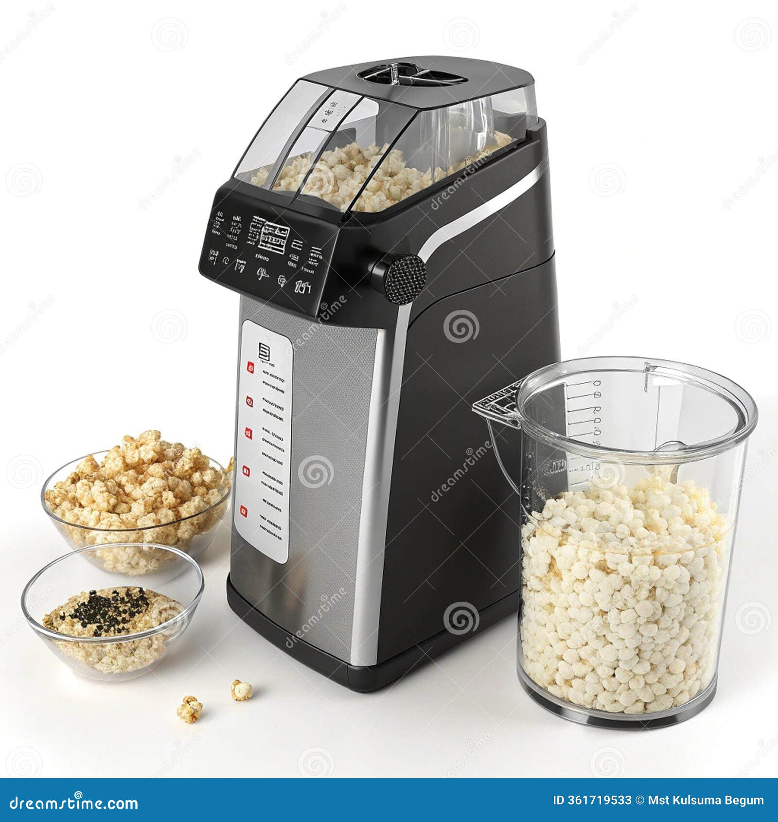 Electric Popcorn Maker with Measuring Cup Stock Illustration ...