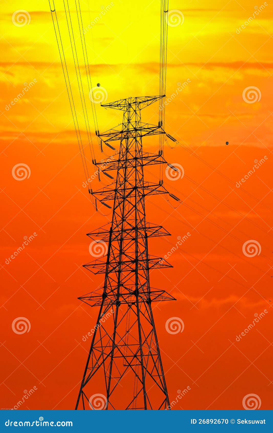 Electric post stock photo. Image of iron, network, line - 26892670