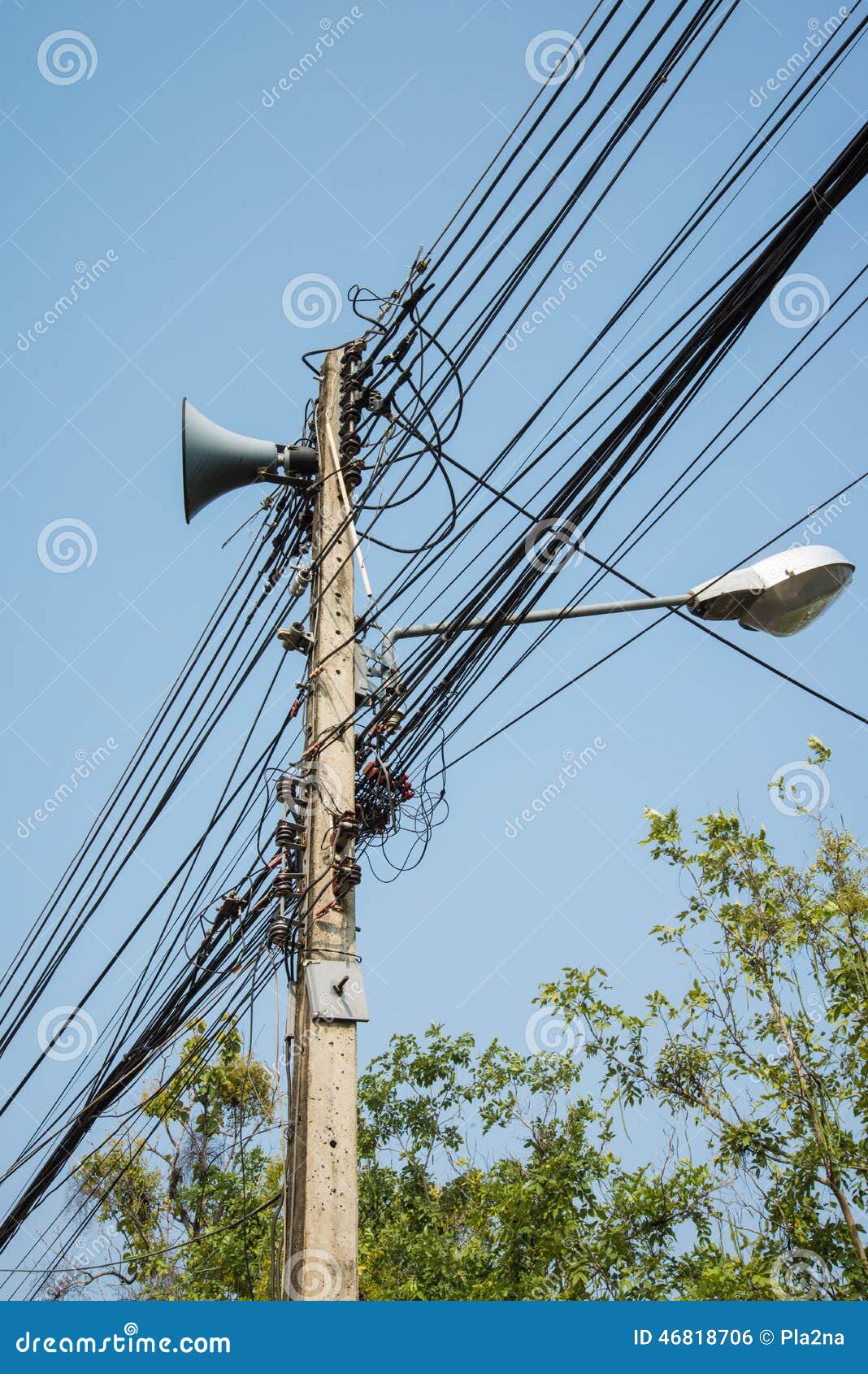 Electric post stock photo. Image of structure, power - 46818706