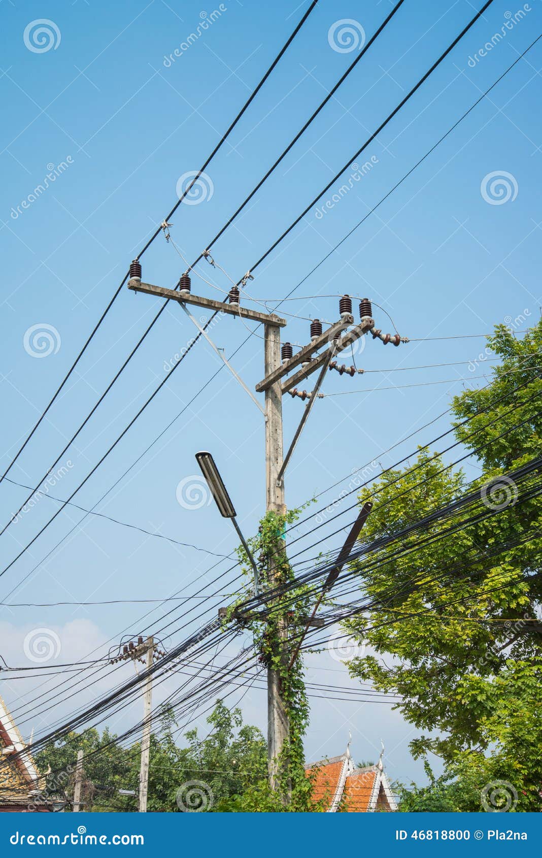 Electric post stock photo. Image of electrical, post - 46818800