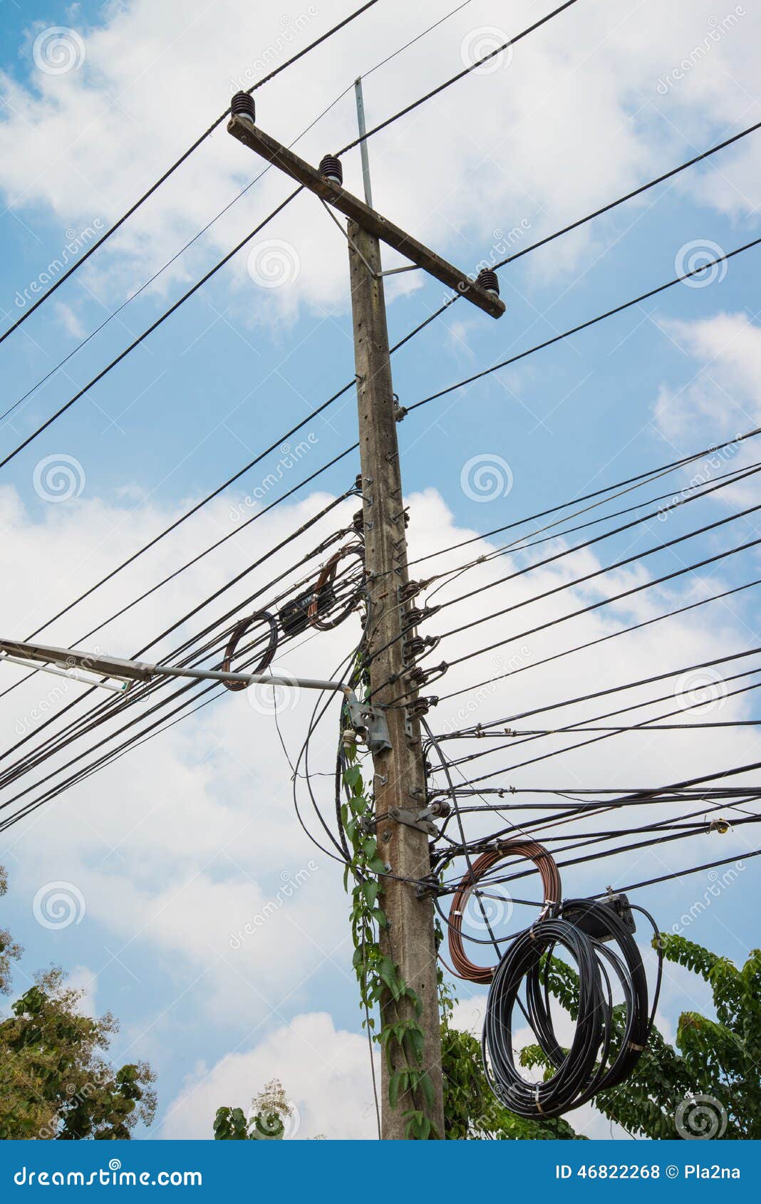 Electric post stock photo. Image of engineering, energy - 46822268