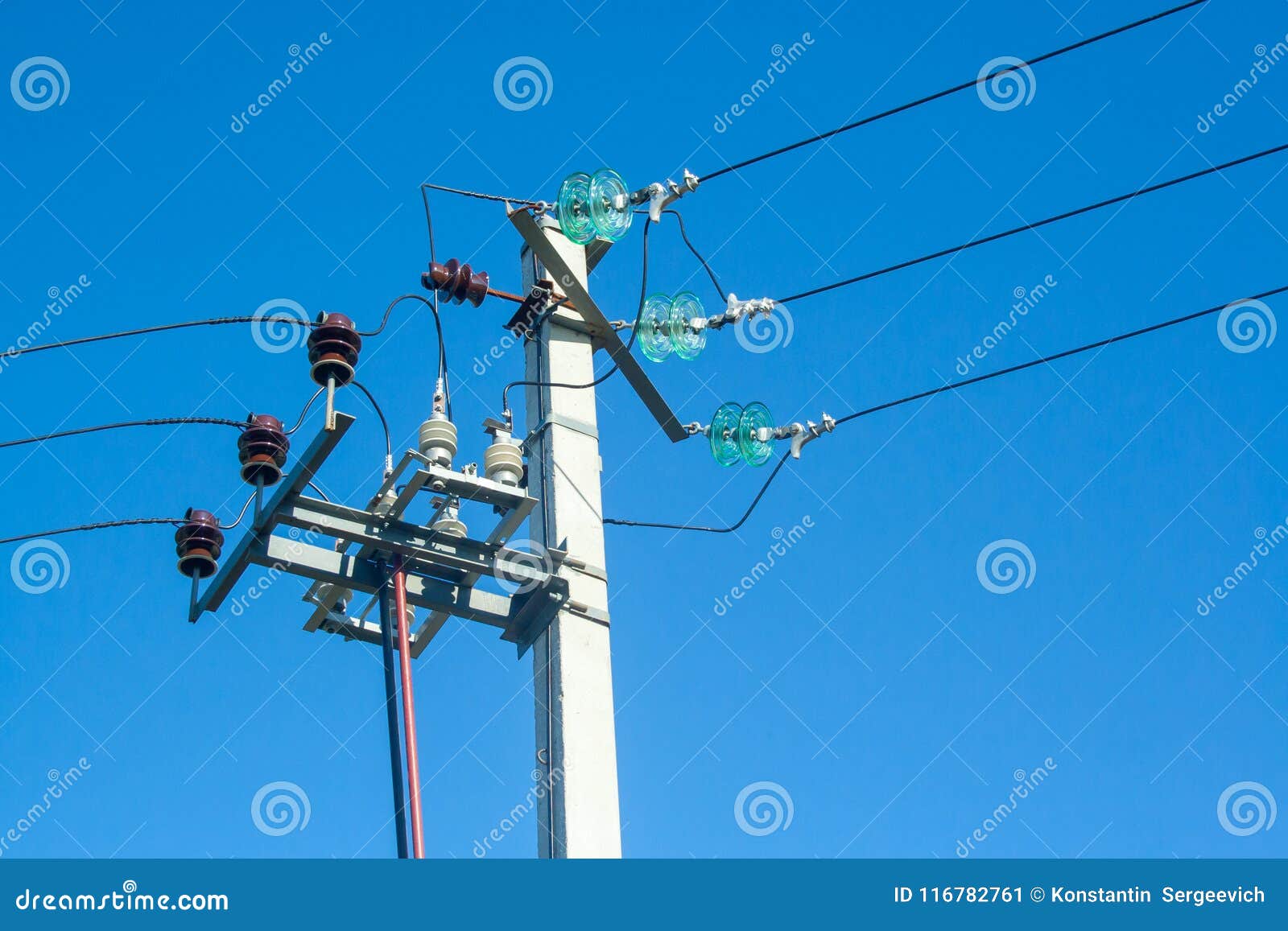 Electric post stock image. Image of engineering, high - 116782761
