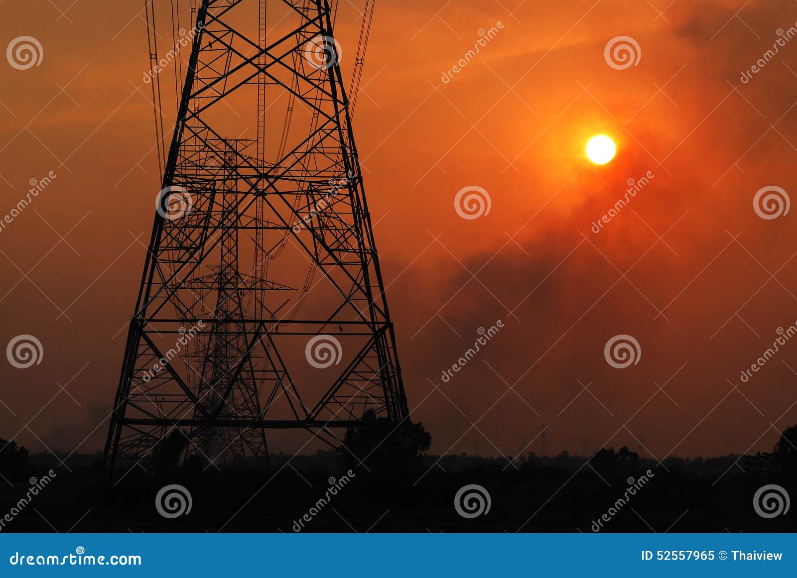 Electric post stock image. Image of dawn, industry, post - 52557965