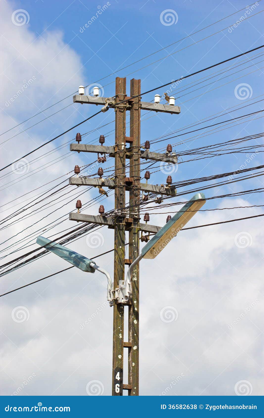 Electric Post. stock photo. Image of pole, industrial - 36582638