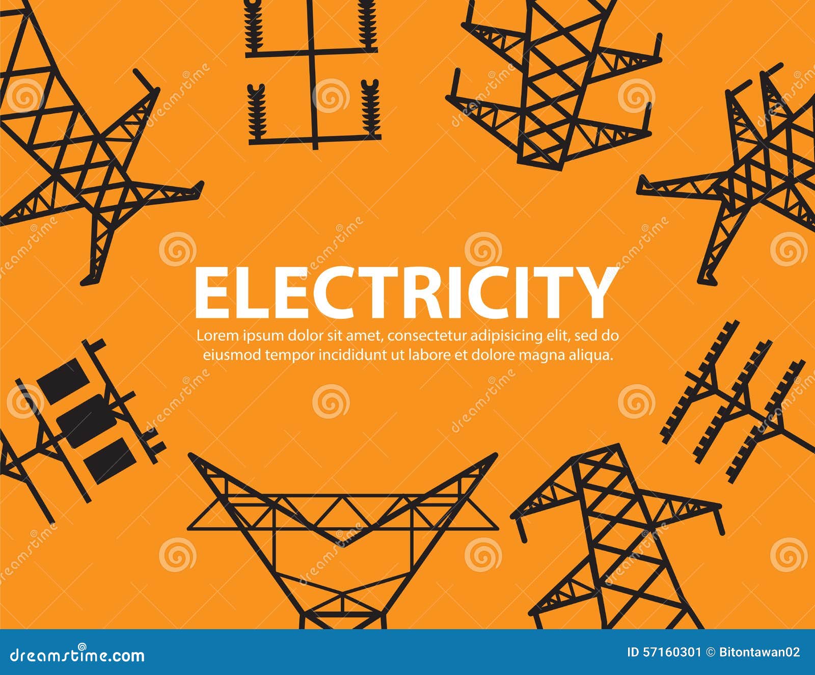 Electric Post,high Voltage Equipment Background Stock Vector ...