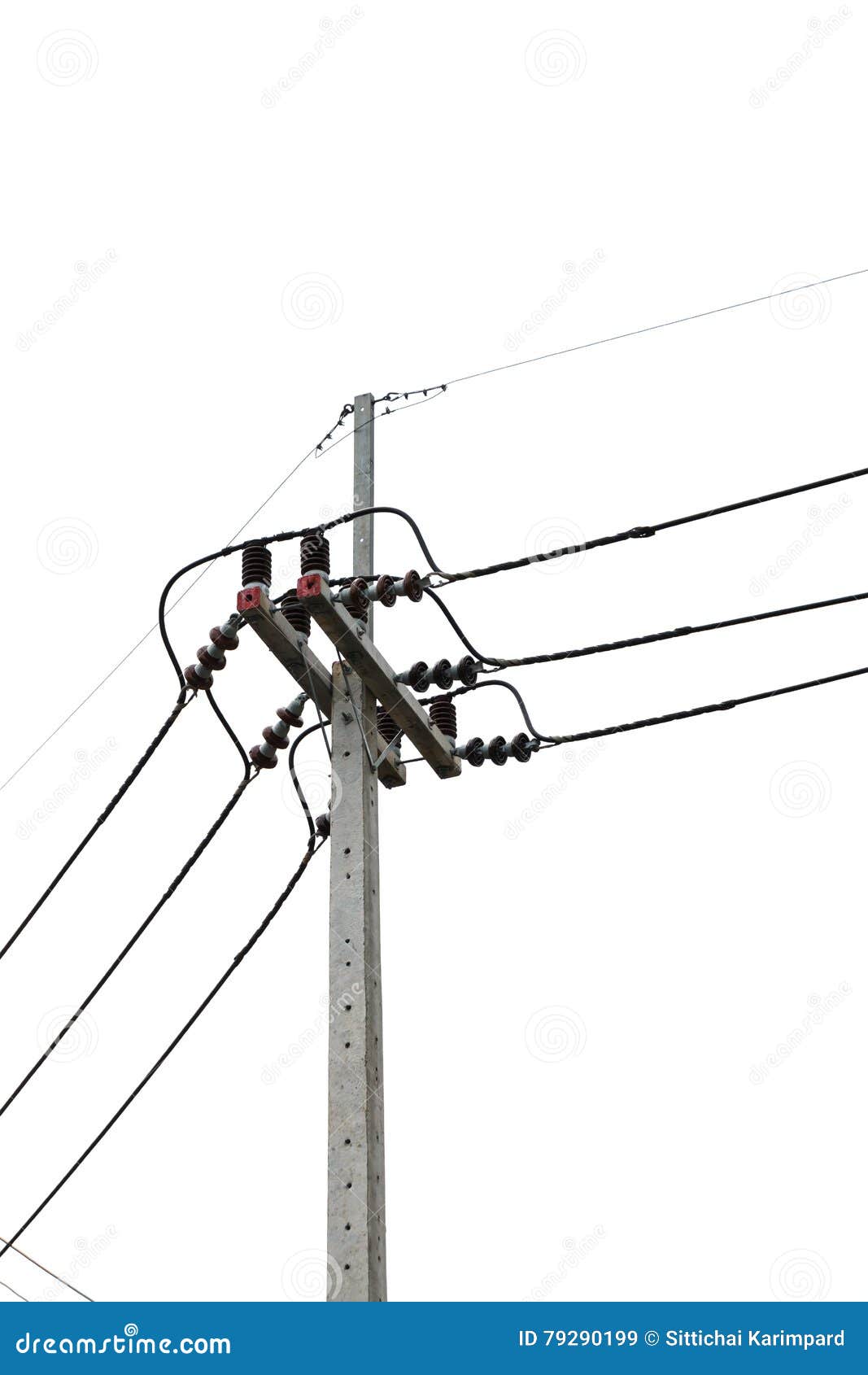Electric post stock image. Image of industrial, insulation - 79290199