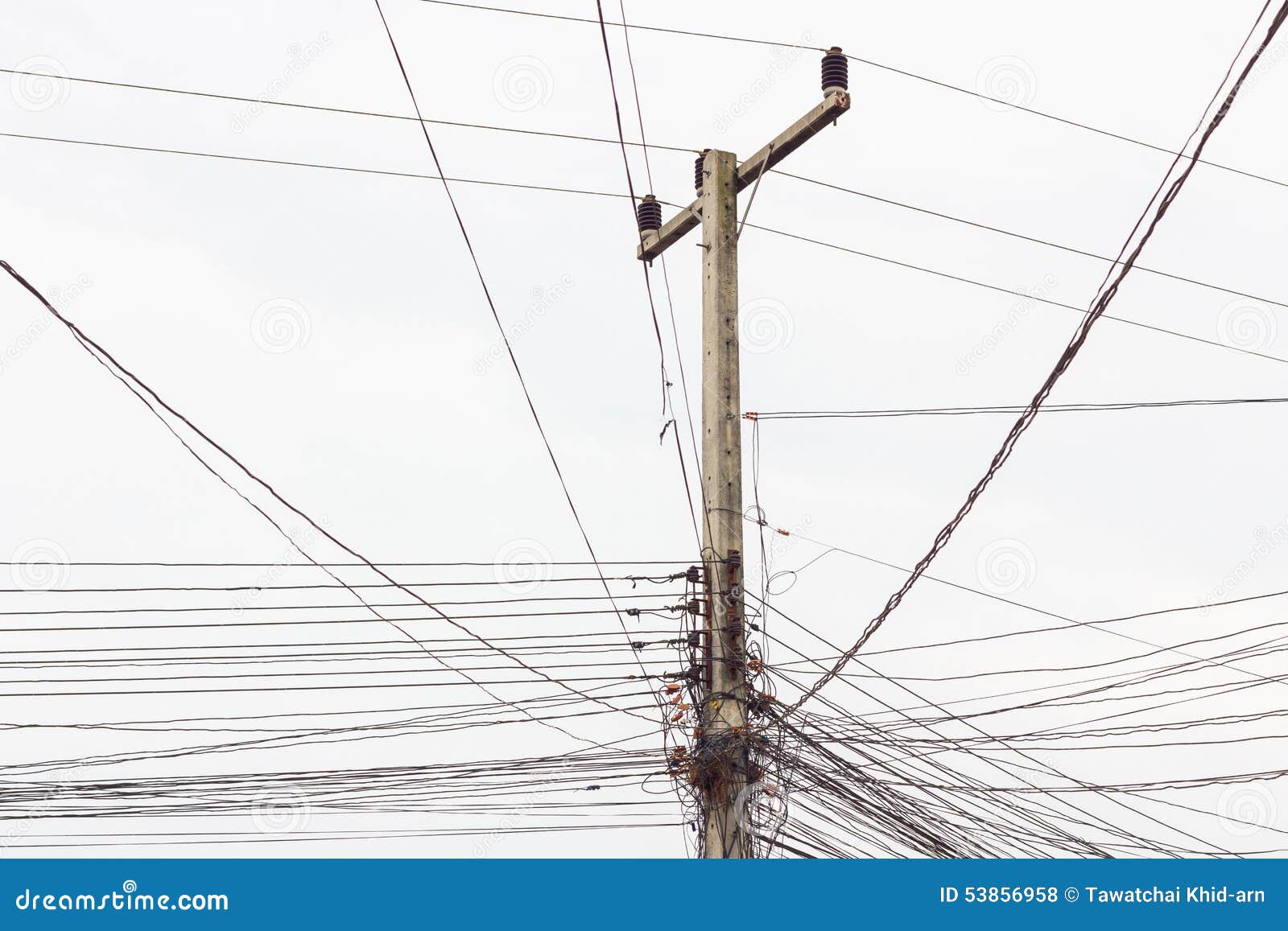Electric post stock photo. Image of mess, electric, danger - 53856958