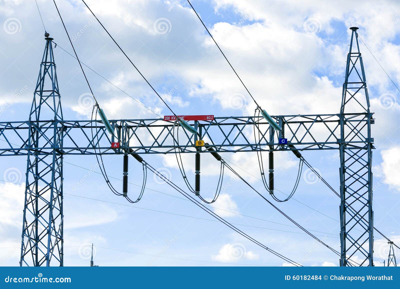 Electric Post Power-plant Transformer Station. Stock Photo - Image of ...