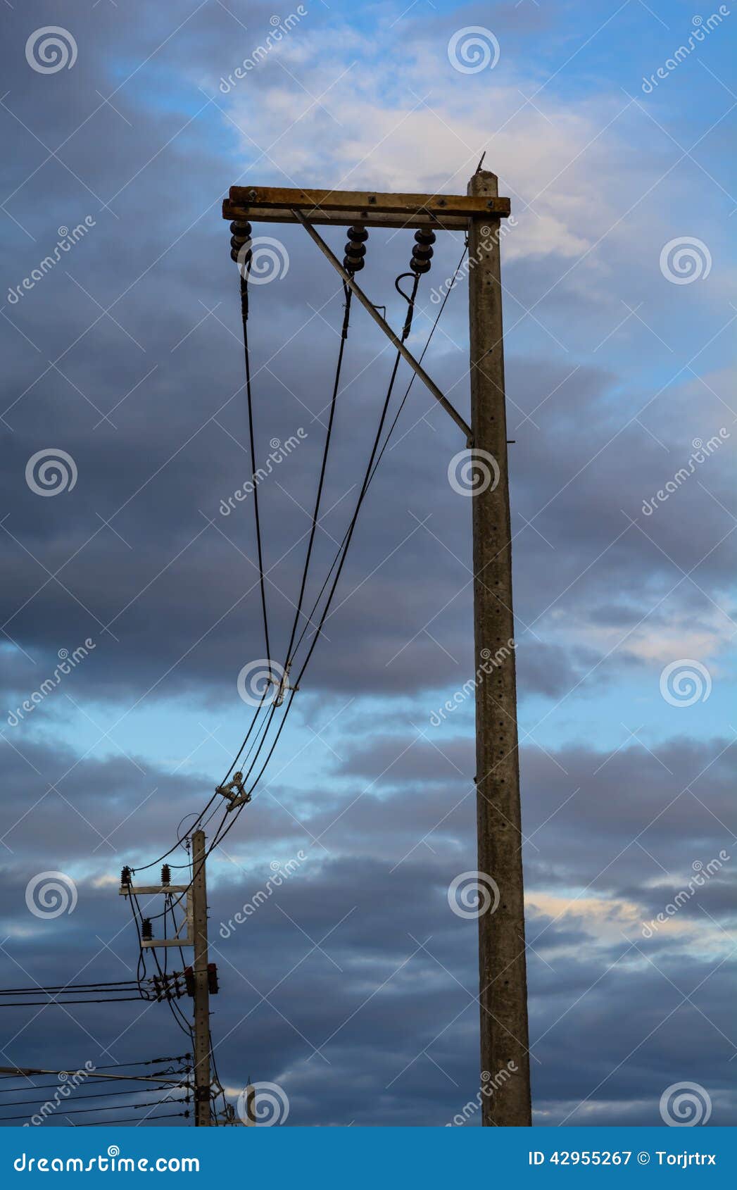 Electric post stock image. Image of light, cable, tall - 42955267