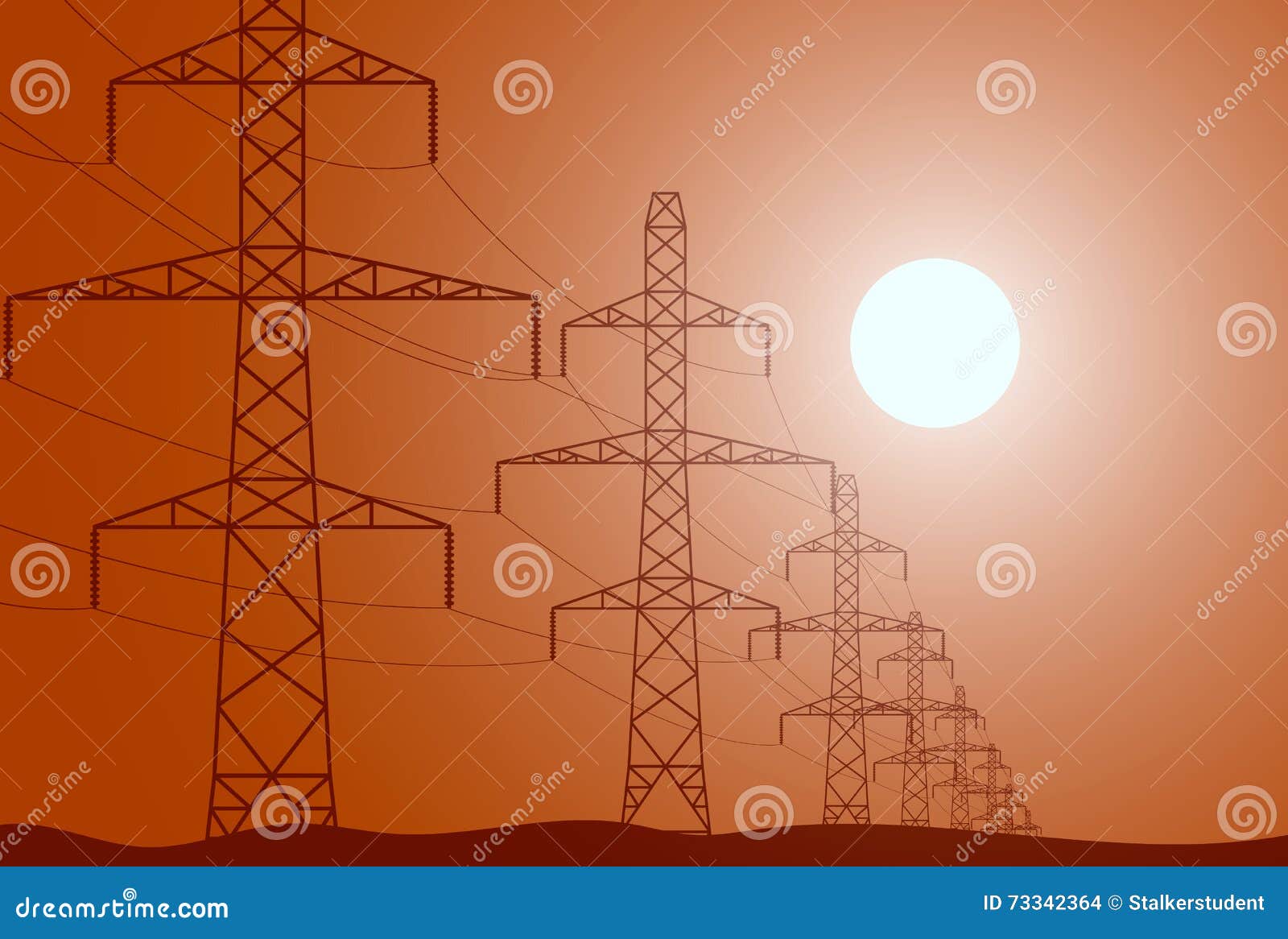 Electric Post,high Voltage Equipment Background Cartoon Vector ...