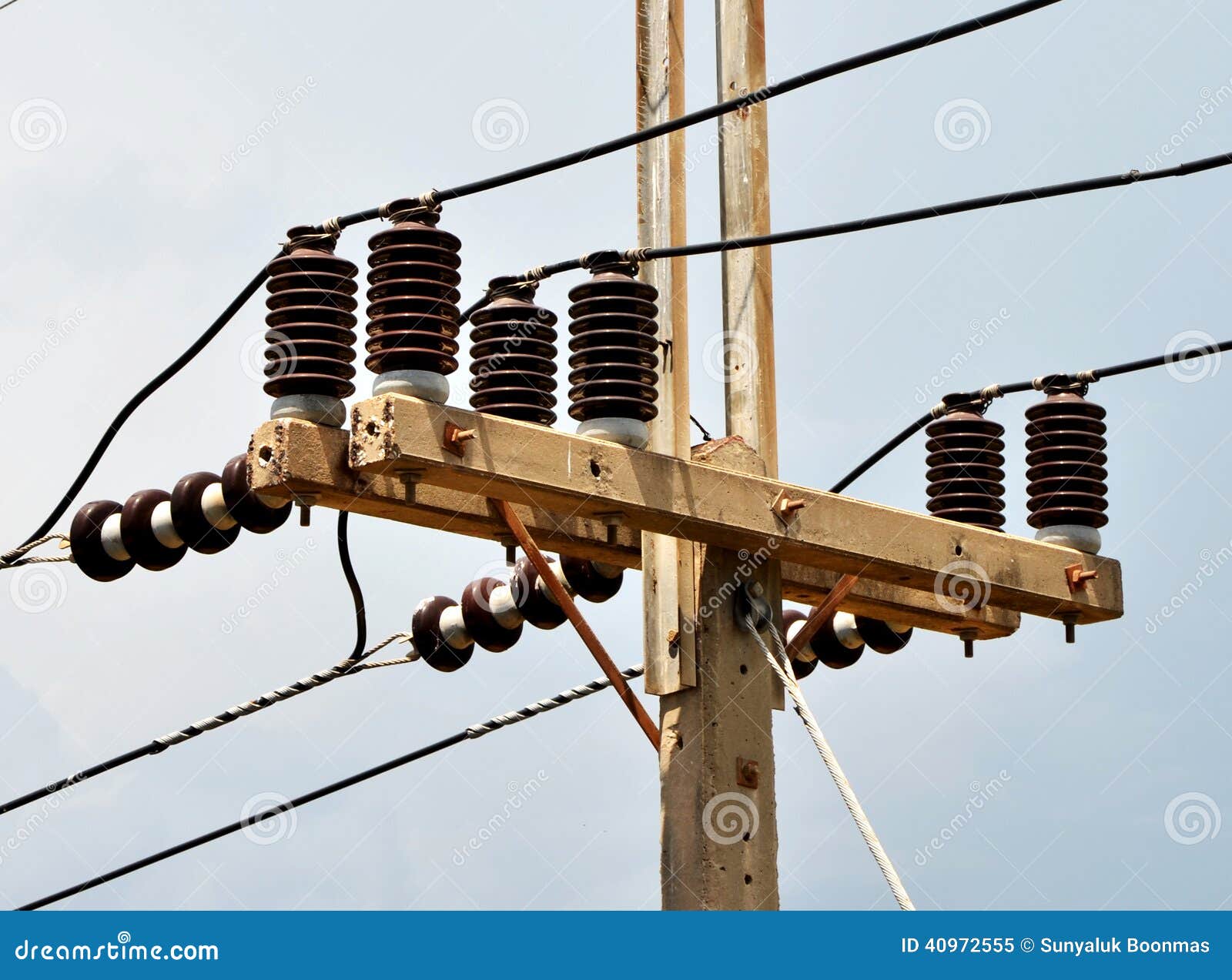 Electric post stock image. Image of watt, blue, pole - 40972555