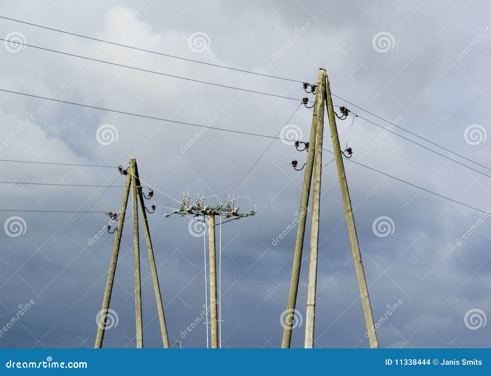 Electric posts. stock photo. Image of contrast, strong - 11338444