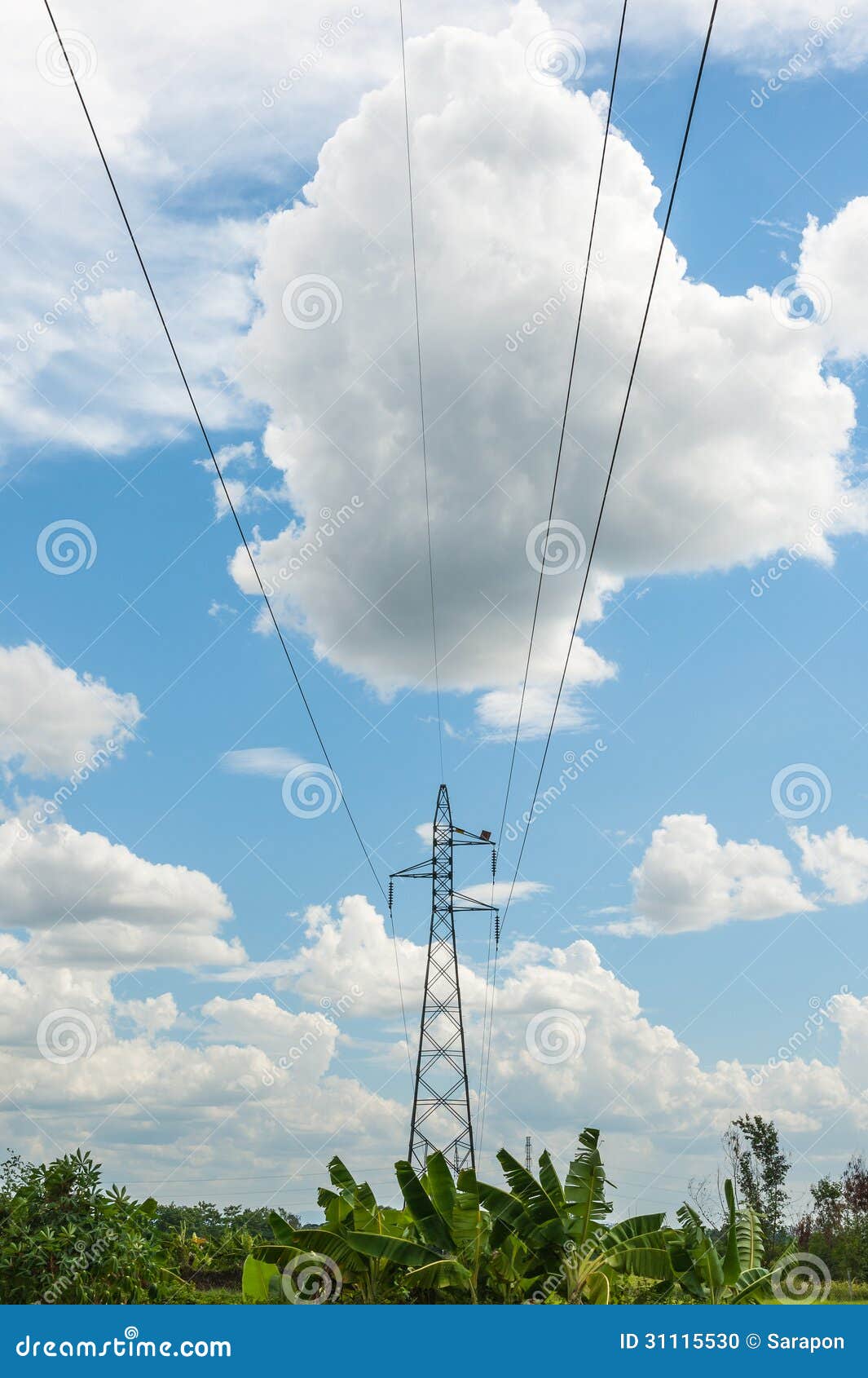Electric power on blue sky stock photo. Image of industry - 31115530