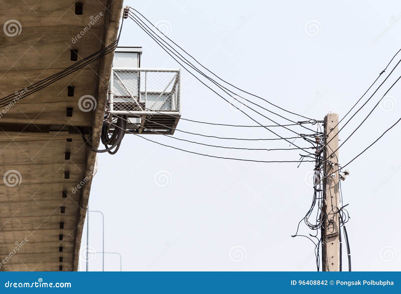 Electric Power Box on the Express Way Bridge. Stock Photo - Image of ...