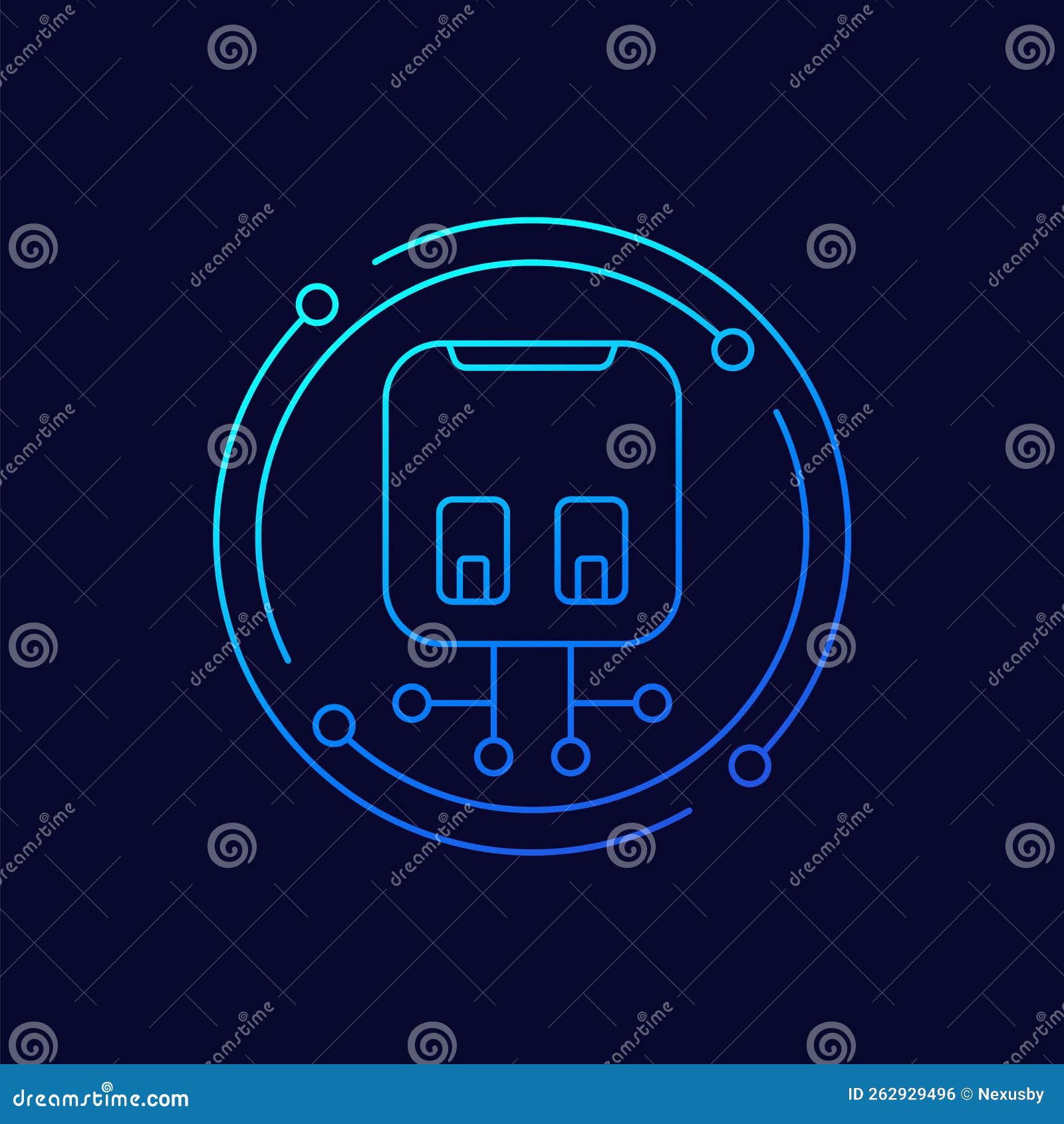 Electric Power Box Icon, Linear Design Stock Vector - Illustration of ...