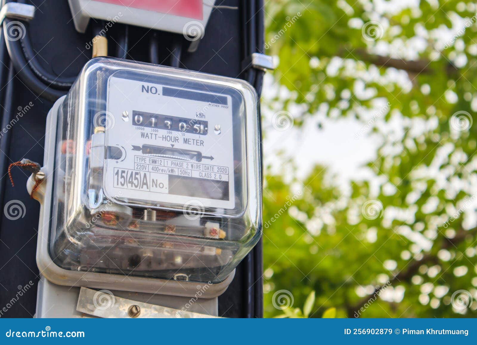 Electric Power Box Meter for Home Use Stock Image - Image of cable ...