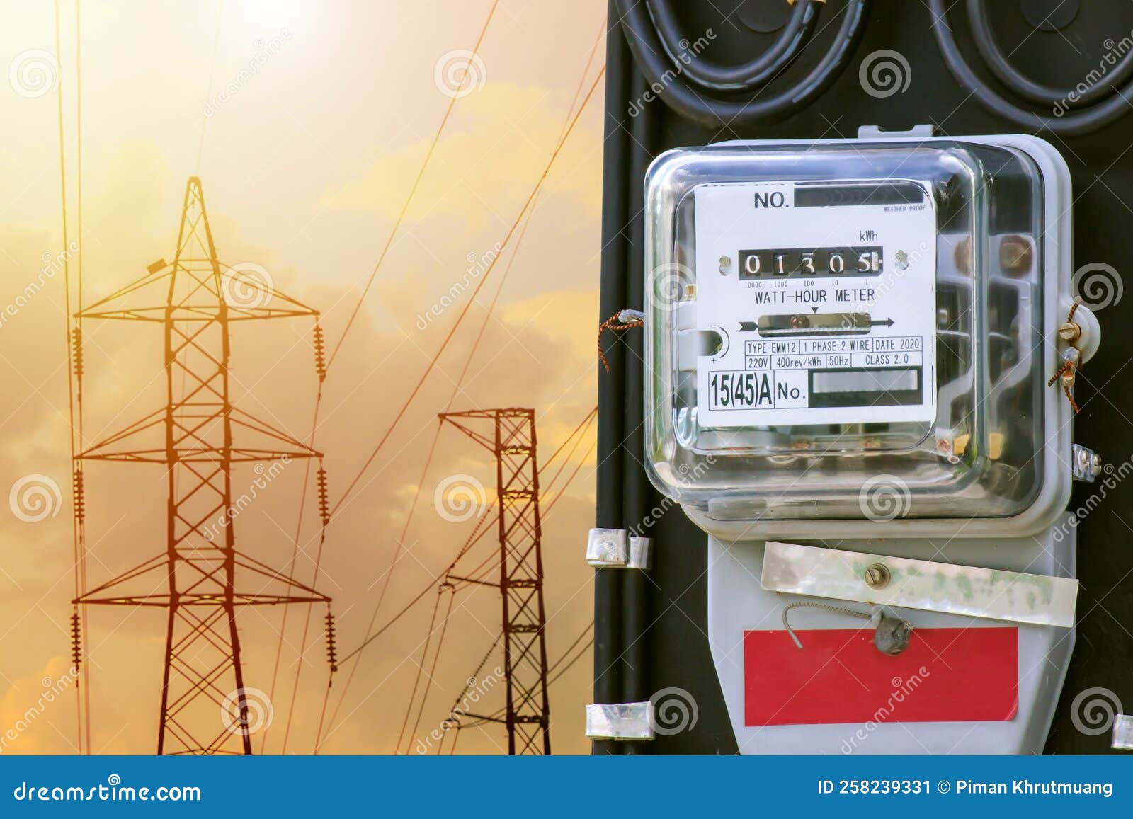 Electric Power Box Meter for Home Use Stock Image - Image of electrical ...