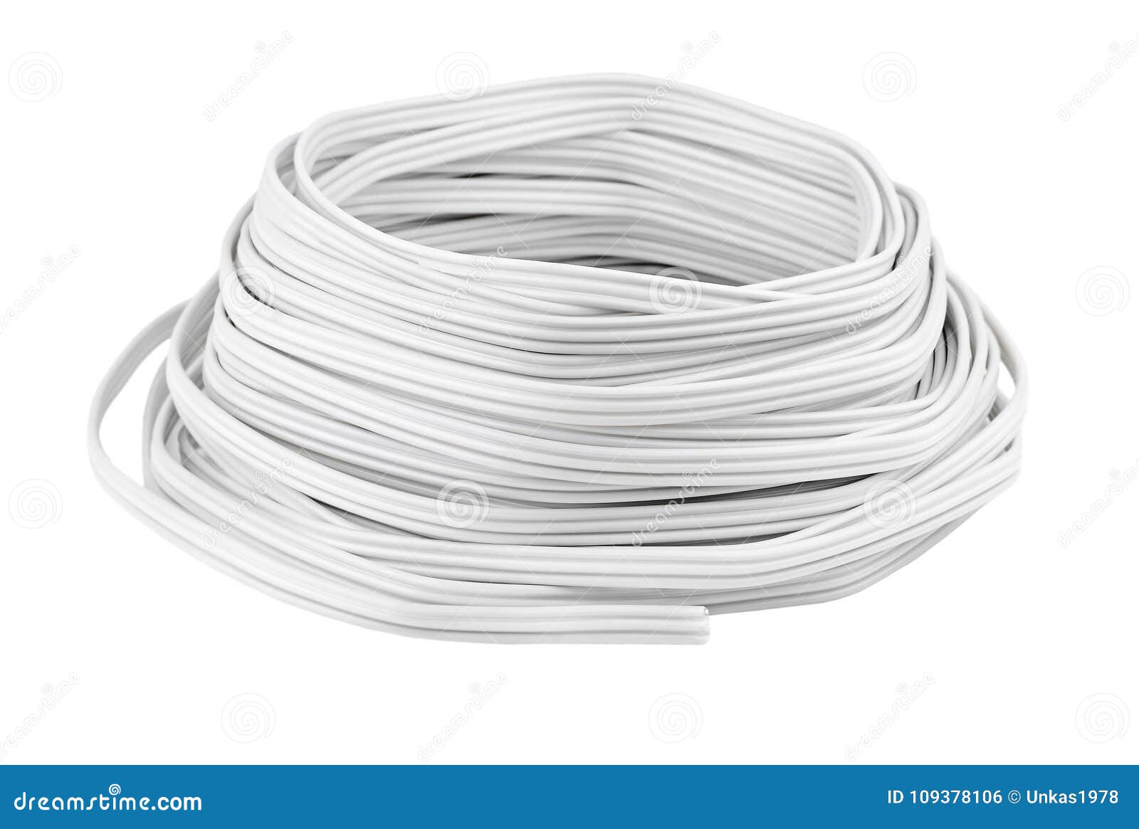 Electric cable on white stock photo. Image of insulation - 109378106