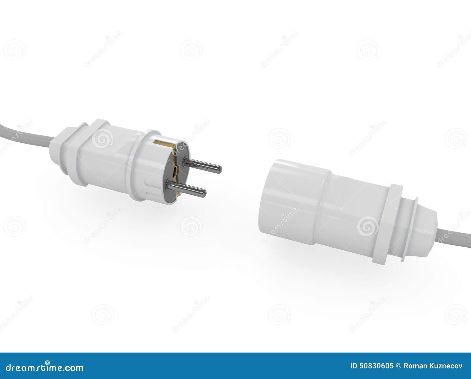 Electric Power Cable with Plug and Socket Stock Illustration ...