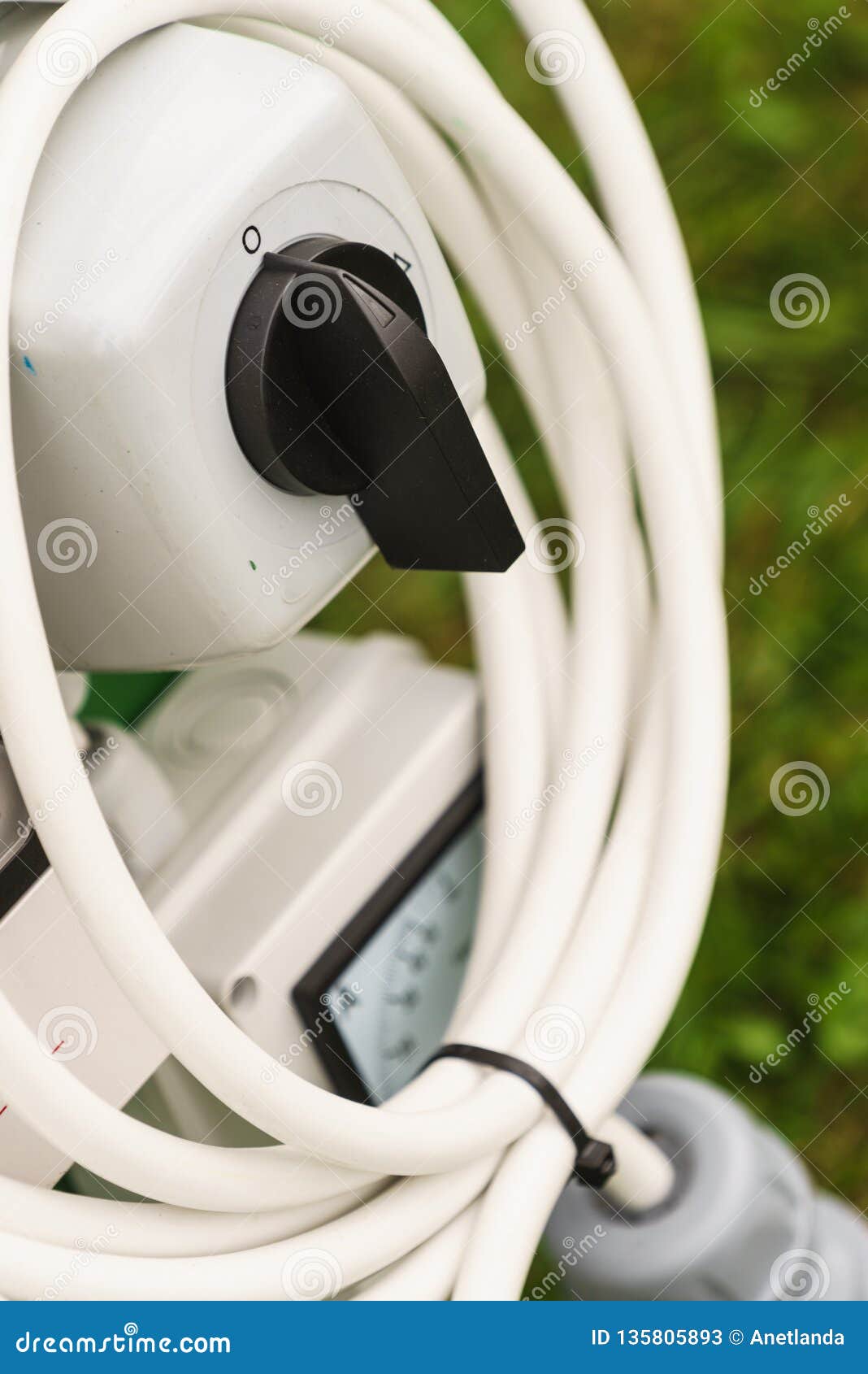Electric Power Cable Wire with Switch Stock Image - Image of industrial ...